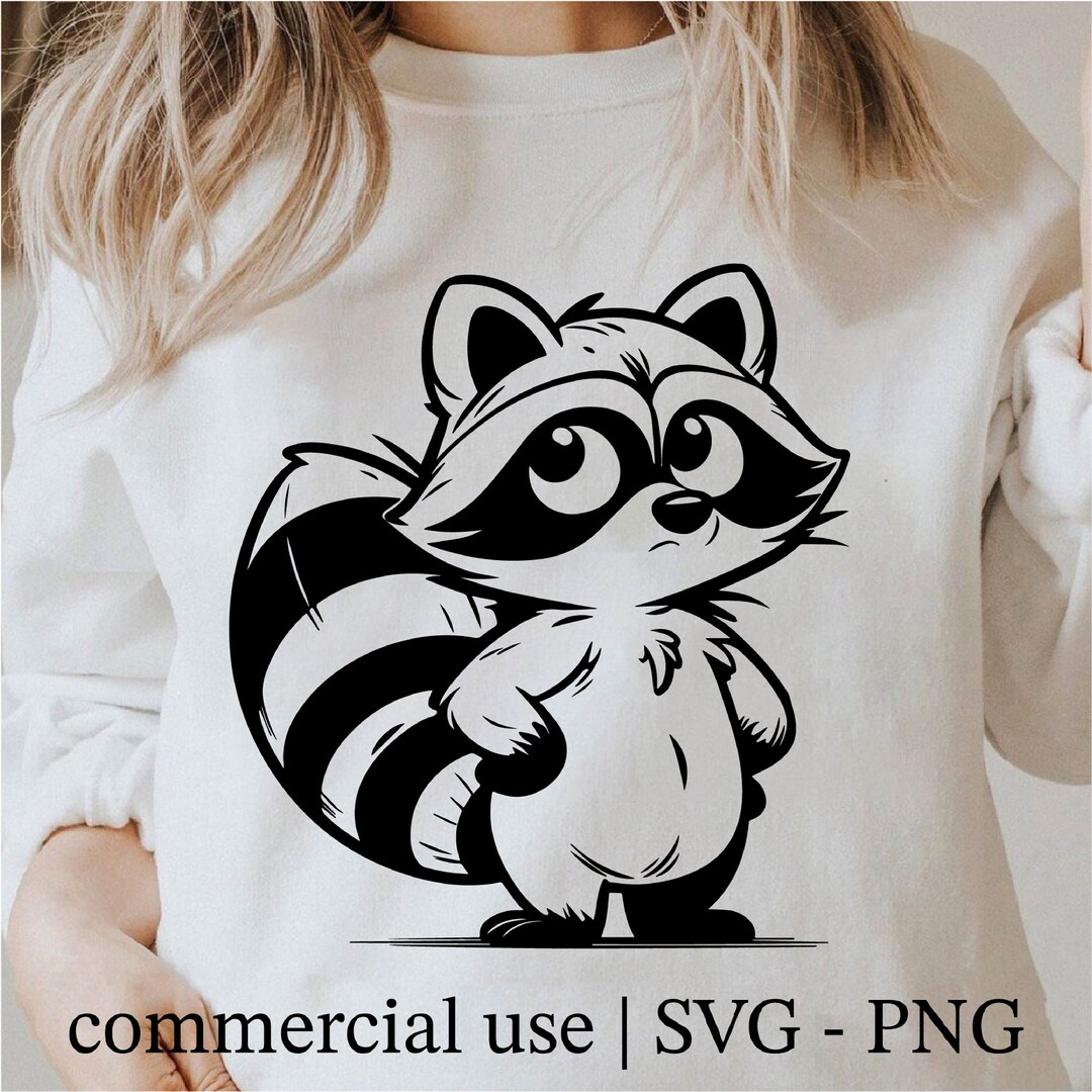 Cute Raccoon Svg, Raccoon Png, Baby Raccoon Png, Funny Raccoon Svg, Cool Raccoons Svg Black and ...