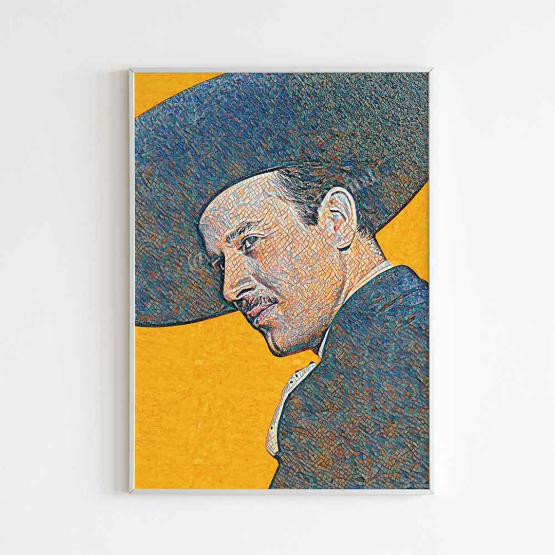 Pedro Infante Mosaic Poster, Pedro Infante Art, Mariachi Print, Mexico ...