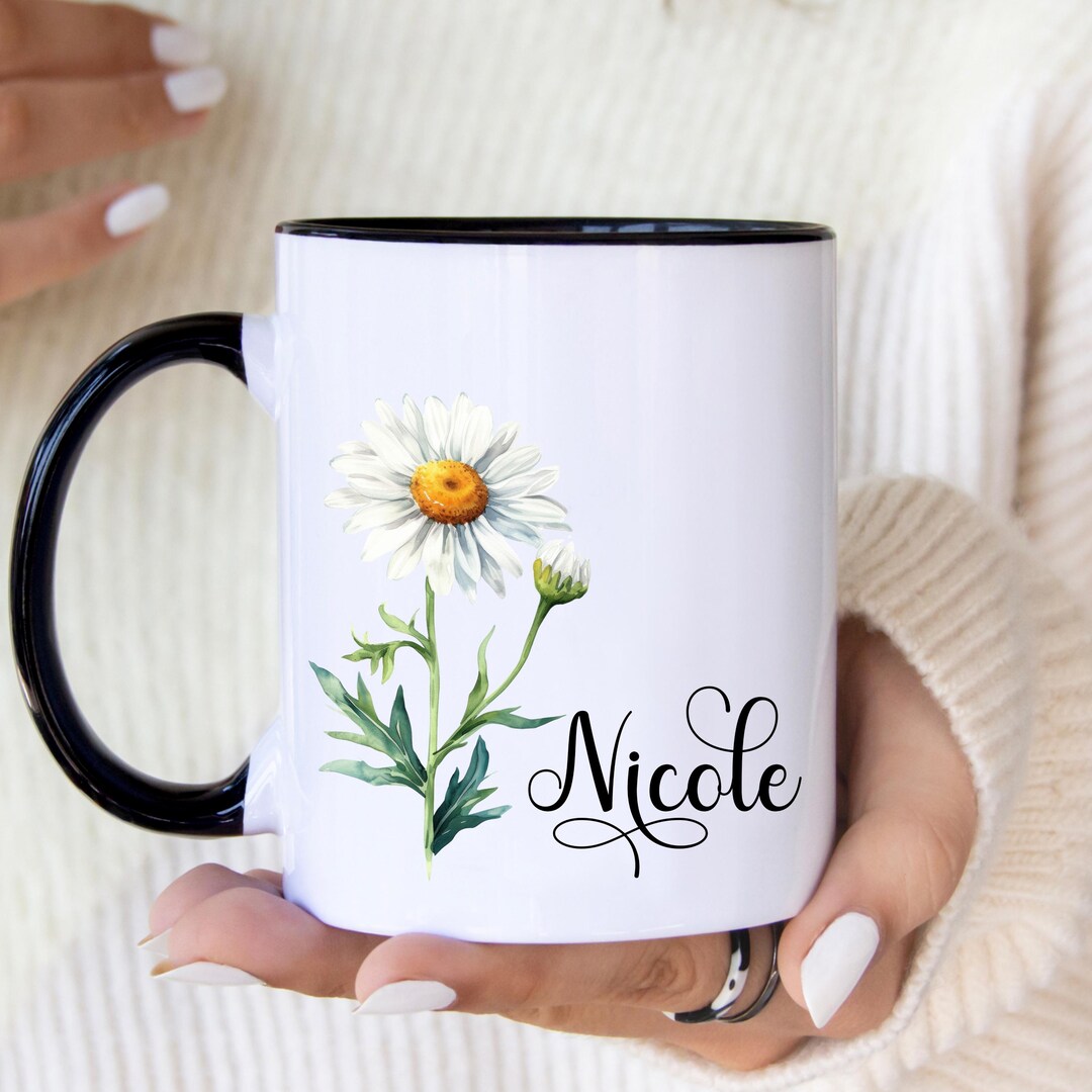 April Birth Flower Mug Personalized, Birth Flower Gift, Personalized ...