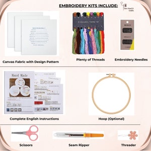 3 Set Beginner Embroidery Kit, Embroidery Starter Kit, Modern ...