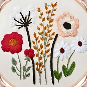 Floral Embroidery Kit, DIY Embroidery Kit, Embroidery Kit Flowers ...