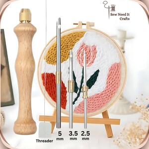 Adjustable Punch Needle Tool Set, Sizes 2.5mm 3.5mm 5mm Needles With ...