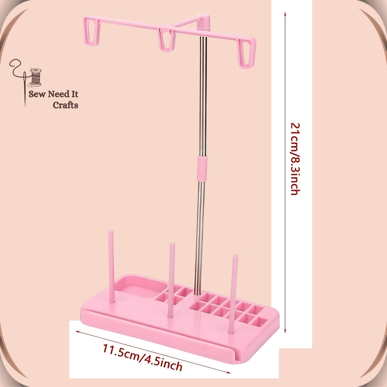 Sewing Thread Holder Organizer Stand Rack 3 Spool Storage for Bobbins ...
