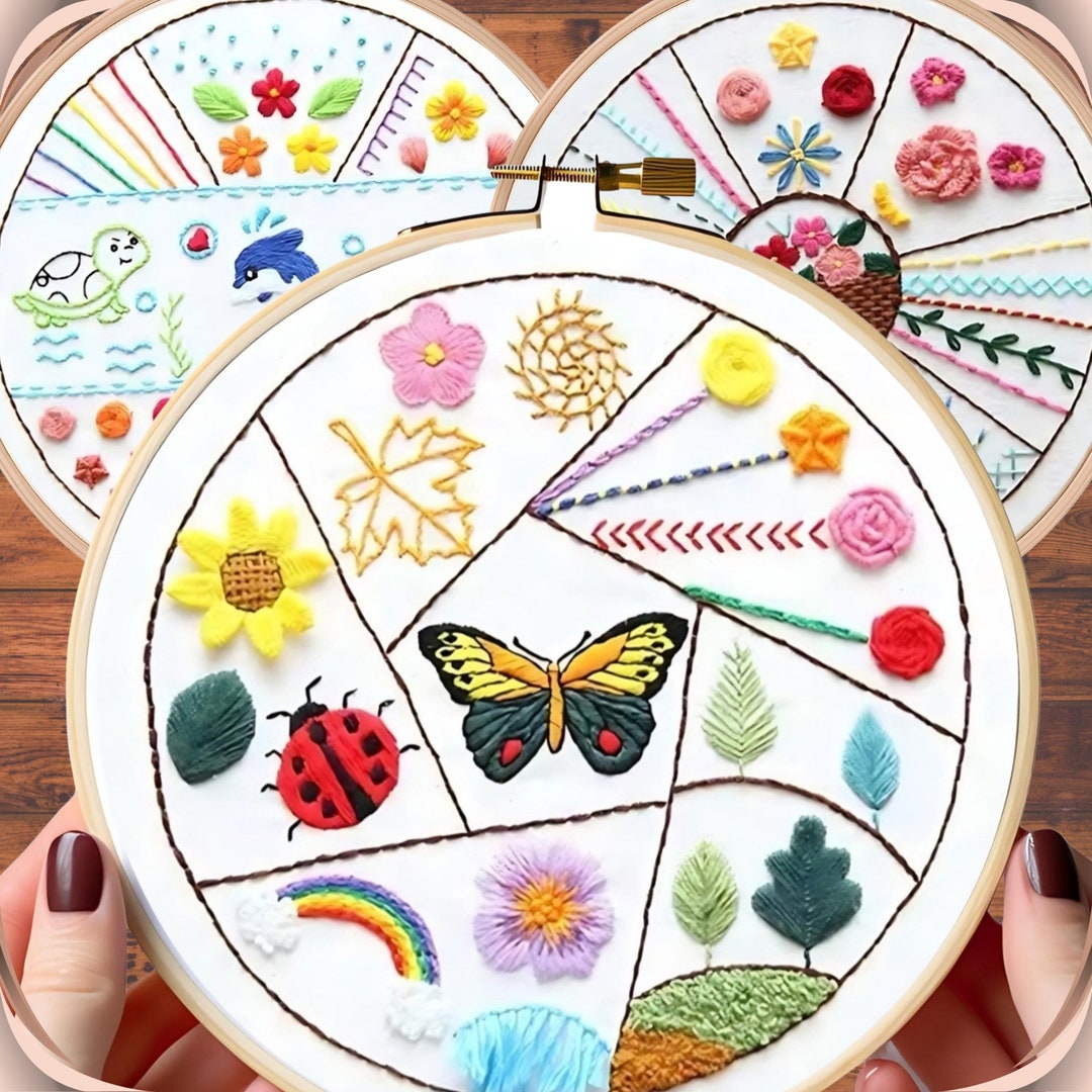3 Set Beginner Embroidery Kit, Embroidery Starter Kit, Modern ...