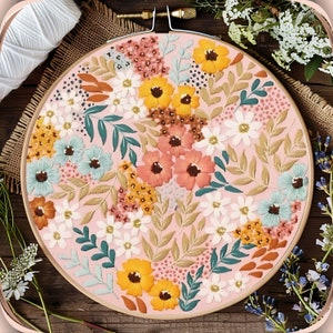 Flower Embroidery Kit, DIY Embroidery Kit, Embroidery Kit Flowers ...