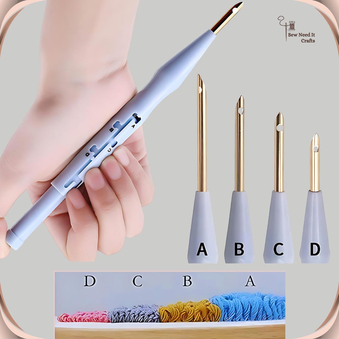 Adjustable Punch Needle Tool & Needle Threader, Punch Needles ...