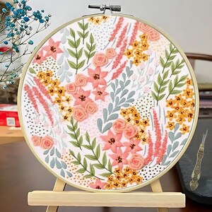 Flower Embroidery Kit, DIY Embroidery Kit, Embroidery Kit Flowers ...