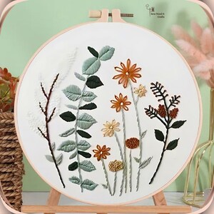 Floral Embroidery Kit, DIY Embroidery Kit, Embroidery Kit Flowers ...