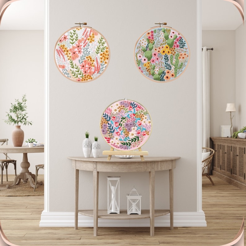 Flower Embroidery Kit, DIY Embroidery Kit, Embroidery Kit Flowers ...