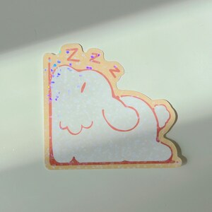 Sleeping Bunny Holographic Sticker | Laptop Decal - Etsy