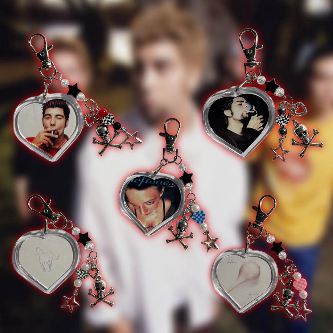 Nu Metal Chino Moreno Inspired Heart Keychains - Etsy