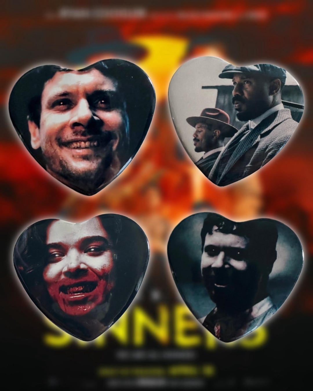 We Are All Sinners Horror Inspired Heart Buttons - Etsy
