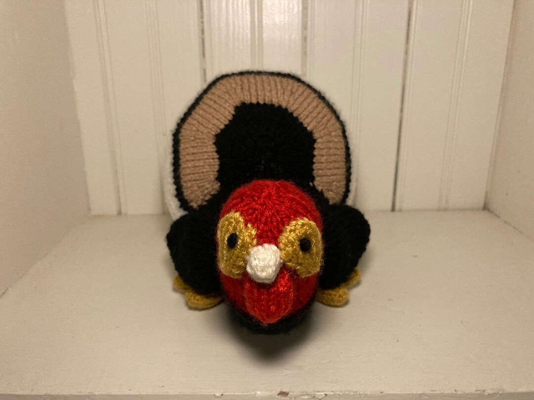 Percy the Turkey- Knitted Stuffed Animal - Etsy