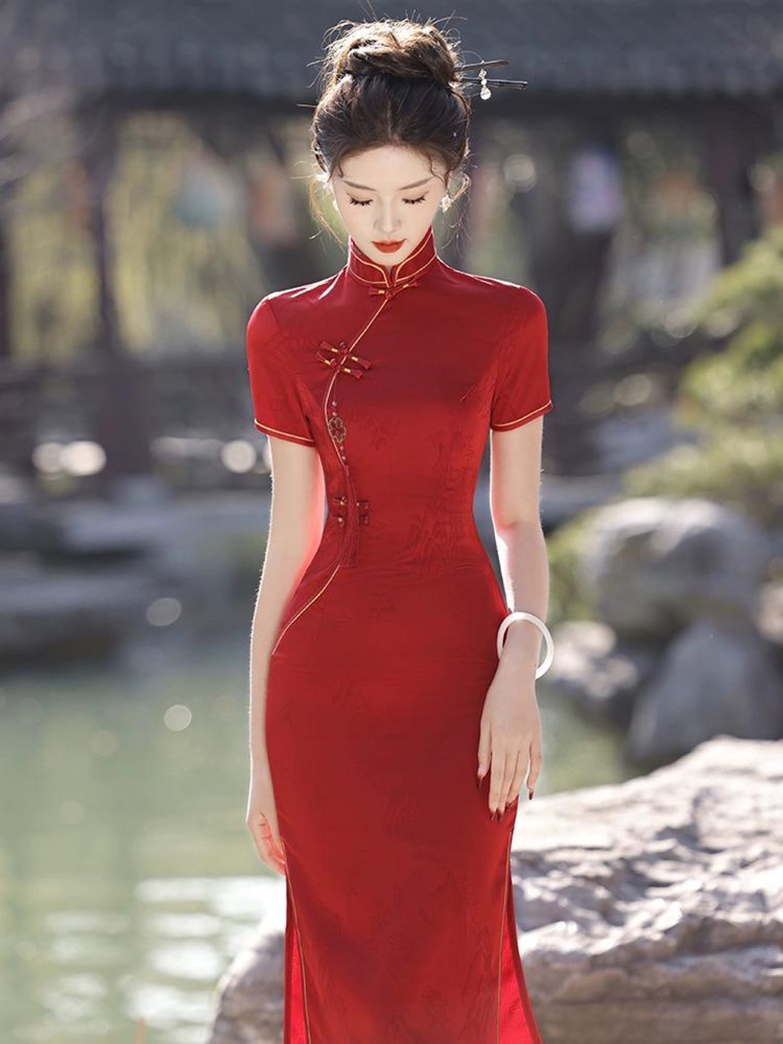Red Cheongsam, Traditional Chinese Dress, Qipao, Cheongsam - Etsy