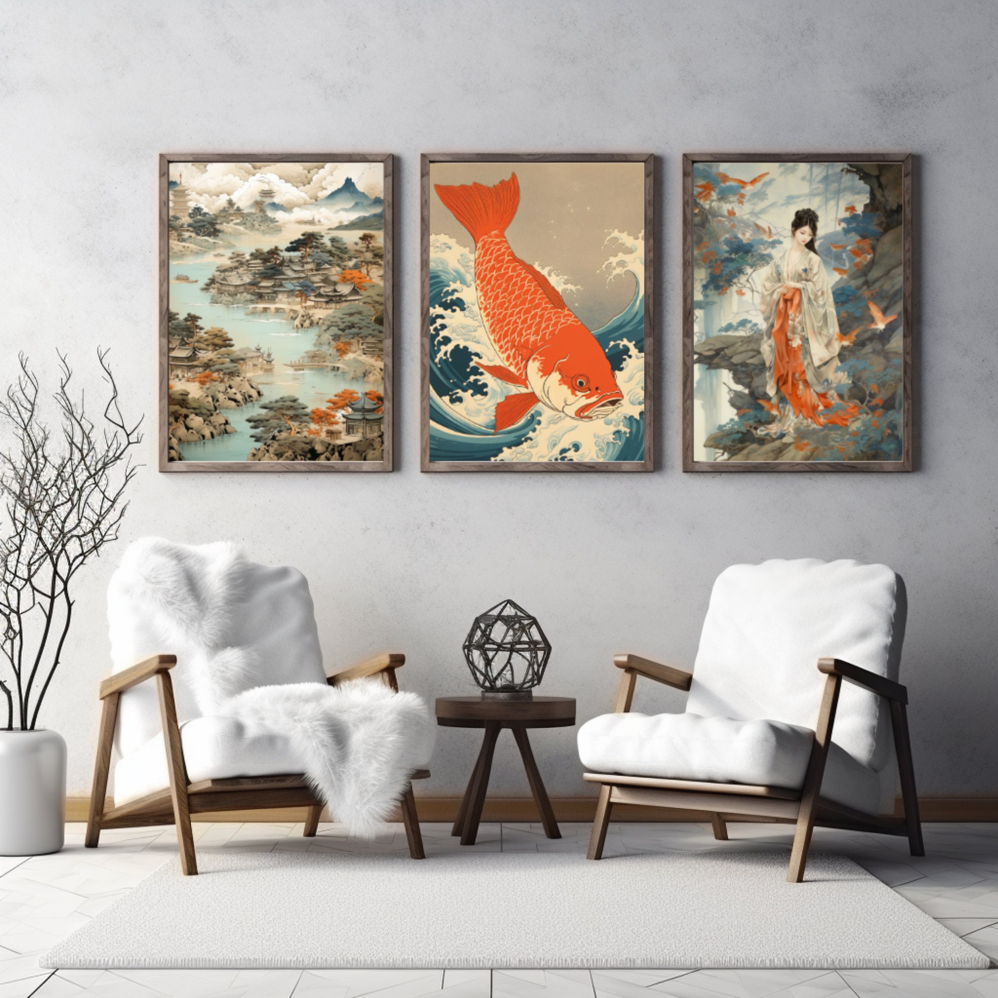 Japanese Wall Art Ukiyo-e Printable Wall Art Set of 10 Prints Anime ...