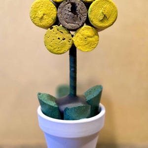 Cork Flowers in Ceramic Pot - Gifts for Women, Teachers, Office, Nurses ...