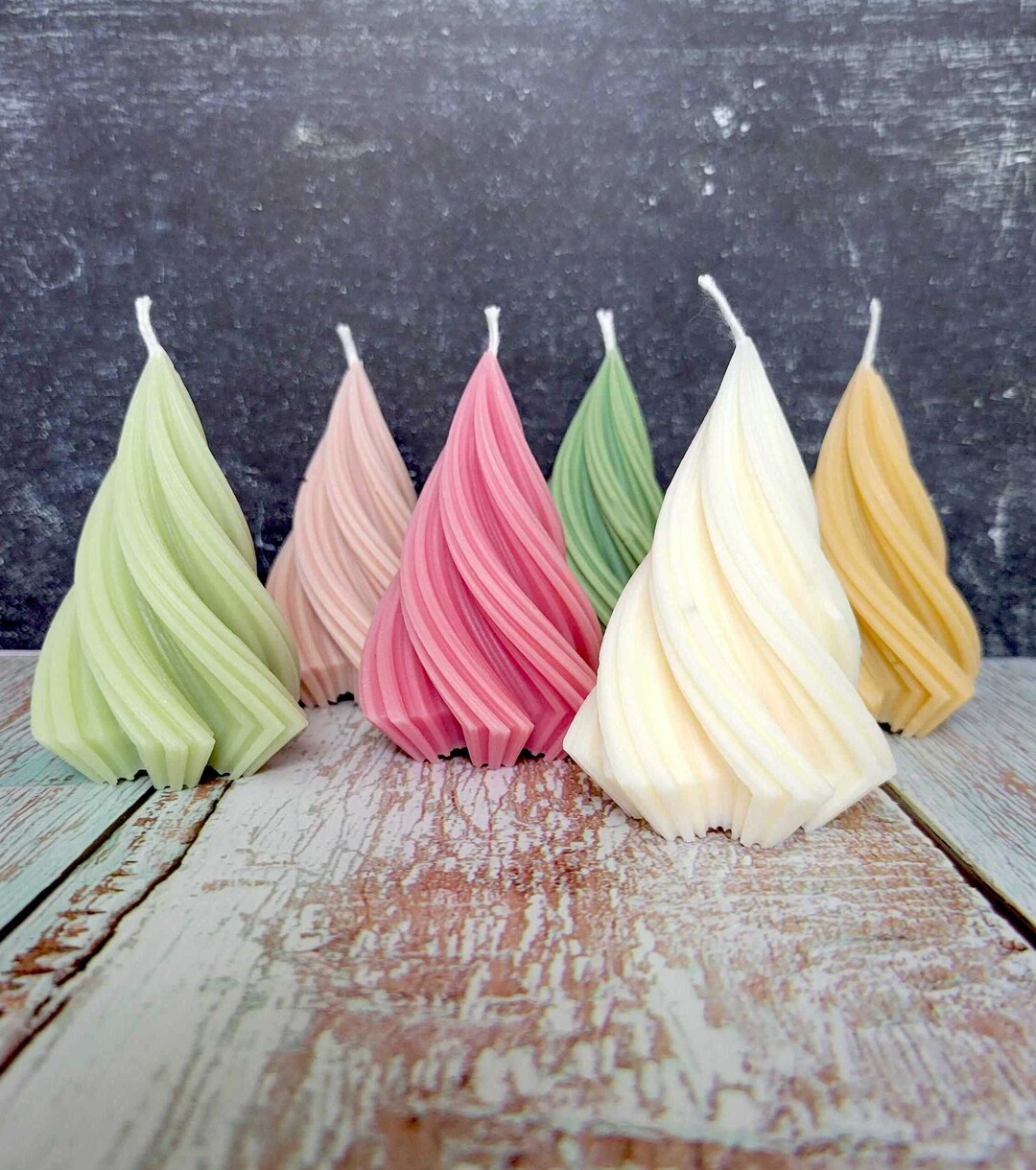 Swirl Christmas Holiday Pine Tree Soy Wax Candle - Etsy