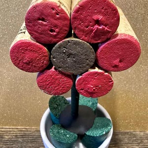 Cork Flowers in Ceramic Pot - Gifts for Women, Teachers, Office, Nurses ...