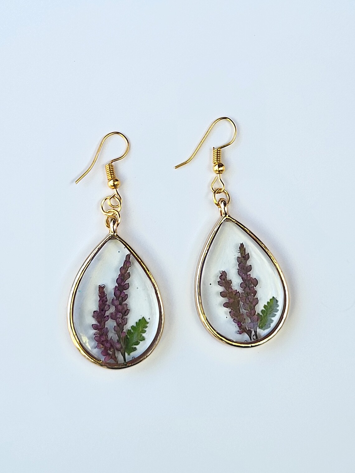 Dried Flower Resin Earings , Dangal Drop , Handmade Earings , Handmade ...