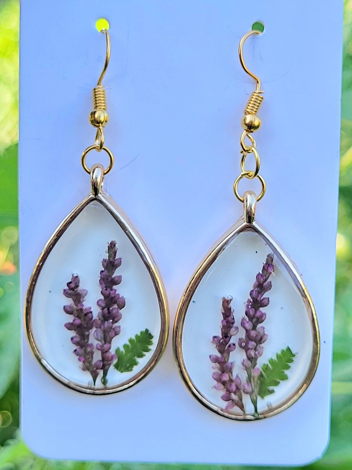 Dried Flower Resin Earings , Dangal Drop , Handmade Earings , Handmade ...