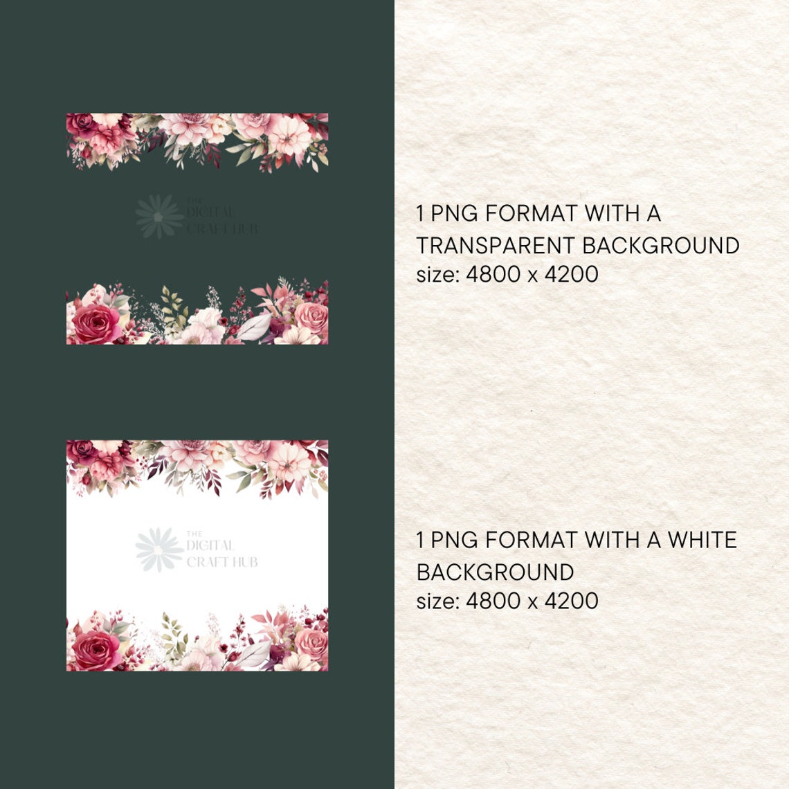Burgundy Flower Border, Border-frame, Colorful Flowers, Bright Flowers ...