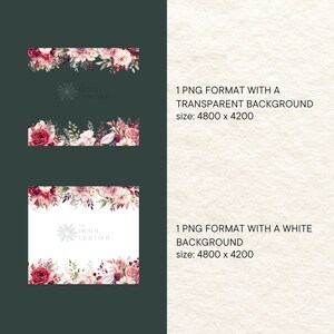 Burgundy Flower Border, Border-frame, Colorful Flowers, Bright Flowers ...