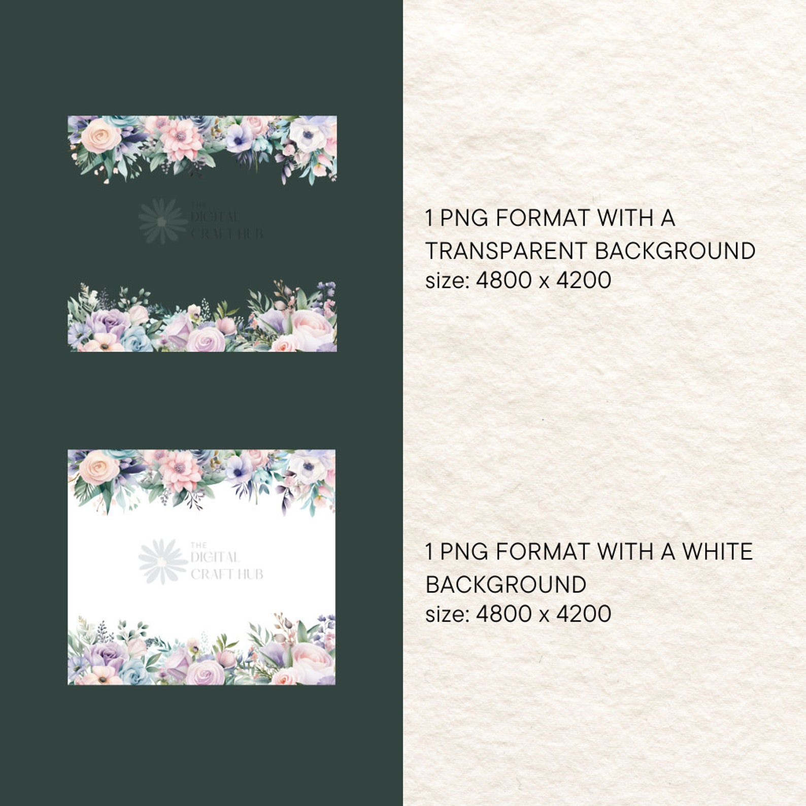 Pastel Flower Border, Border-frame, Colorful Flowers, Wedding Frame ...