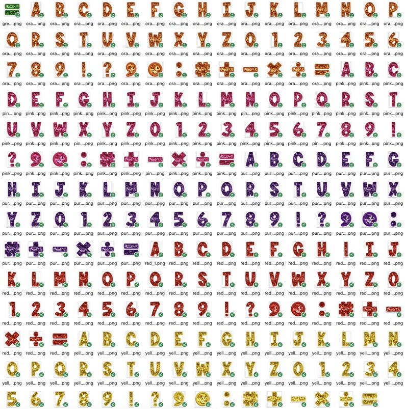 Rainbow Sequin Alphabet PNG – Stitch Faux Embroidery Letters & Numbers ...