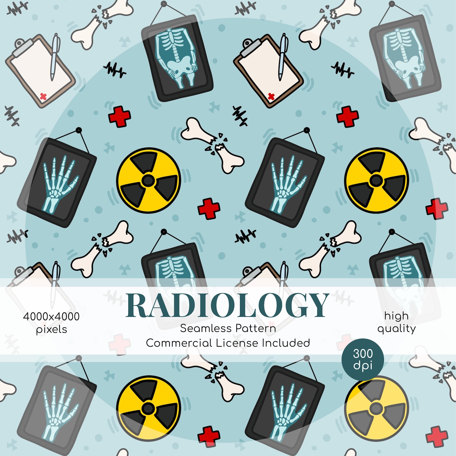 Radiology Seamless Pattern - Xray Technician Pattern - Medical Doctor ...