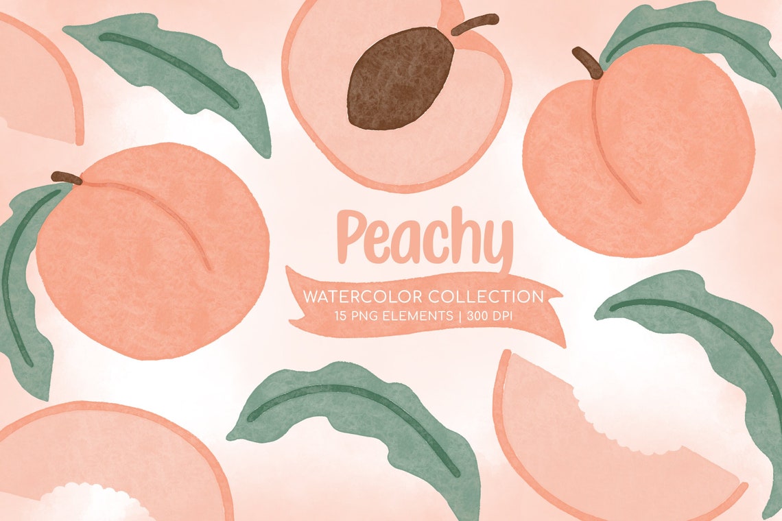 Peach Clipart Set - Peach Graphics PNG - Cute Pink Peach Clipart ...