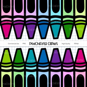 Rainbow Crayon Clipart Set - Vibrant Crayon Illustrations - School ...