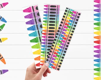Crayon Bulletin Border - Vibrant Color Bulletin Board Strip - Wall and ...