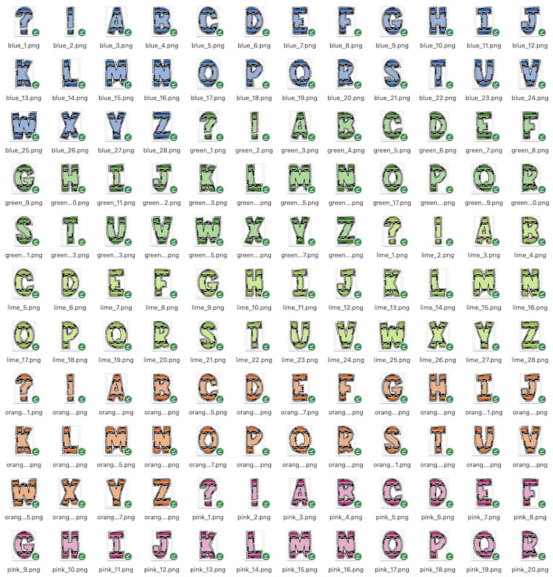 Crayon Alphabet and Numbers Clipart - Rainbow Doodle Crayon Font ...