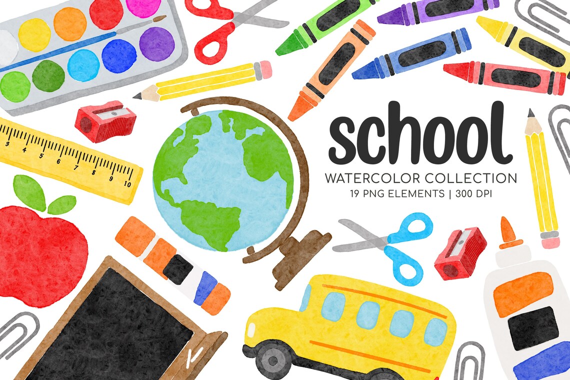 Back to School Clipart Set - Educational Graphics - Classroom ...