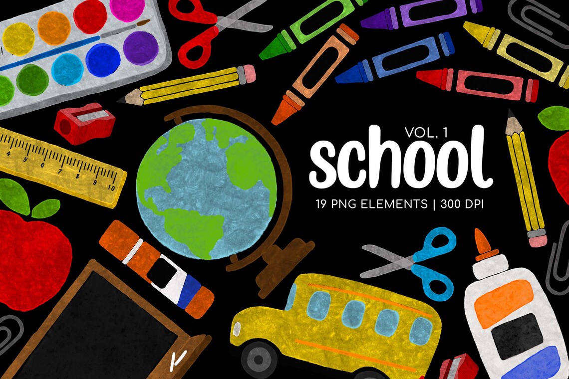 Back to School Clipart Set - Educational Graphics - Classroom ...