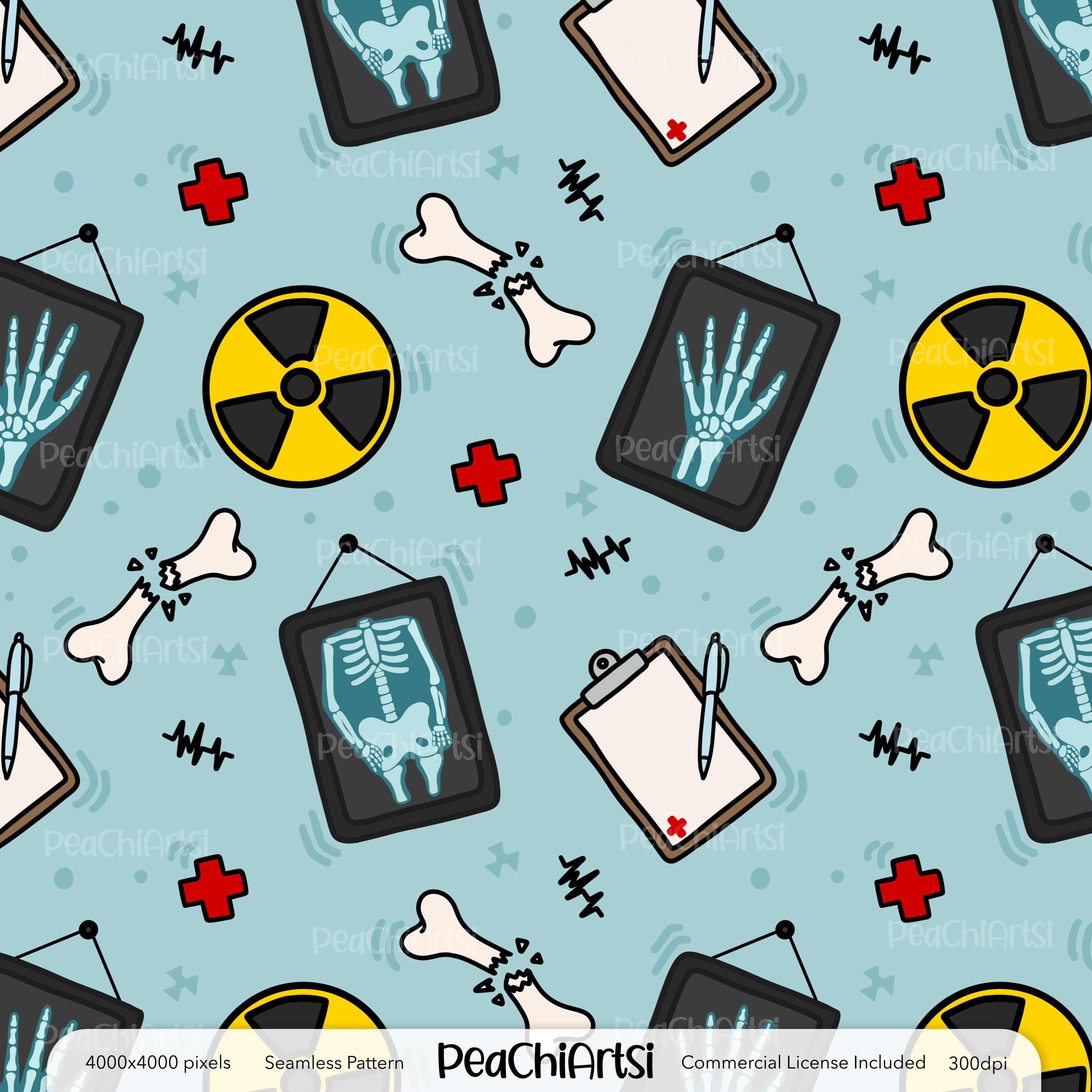 Radiology Seamless Pattern - Xray Technician Pattern - Medical Doctor ...