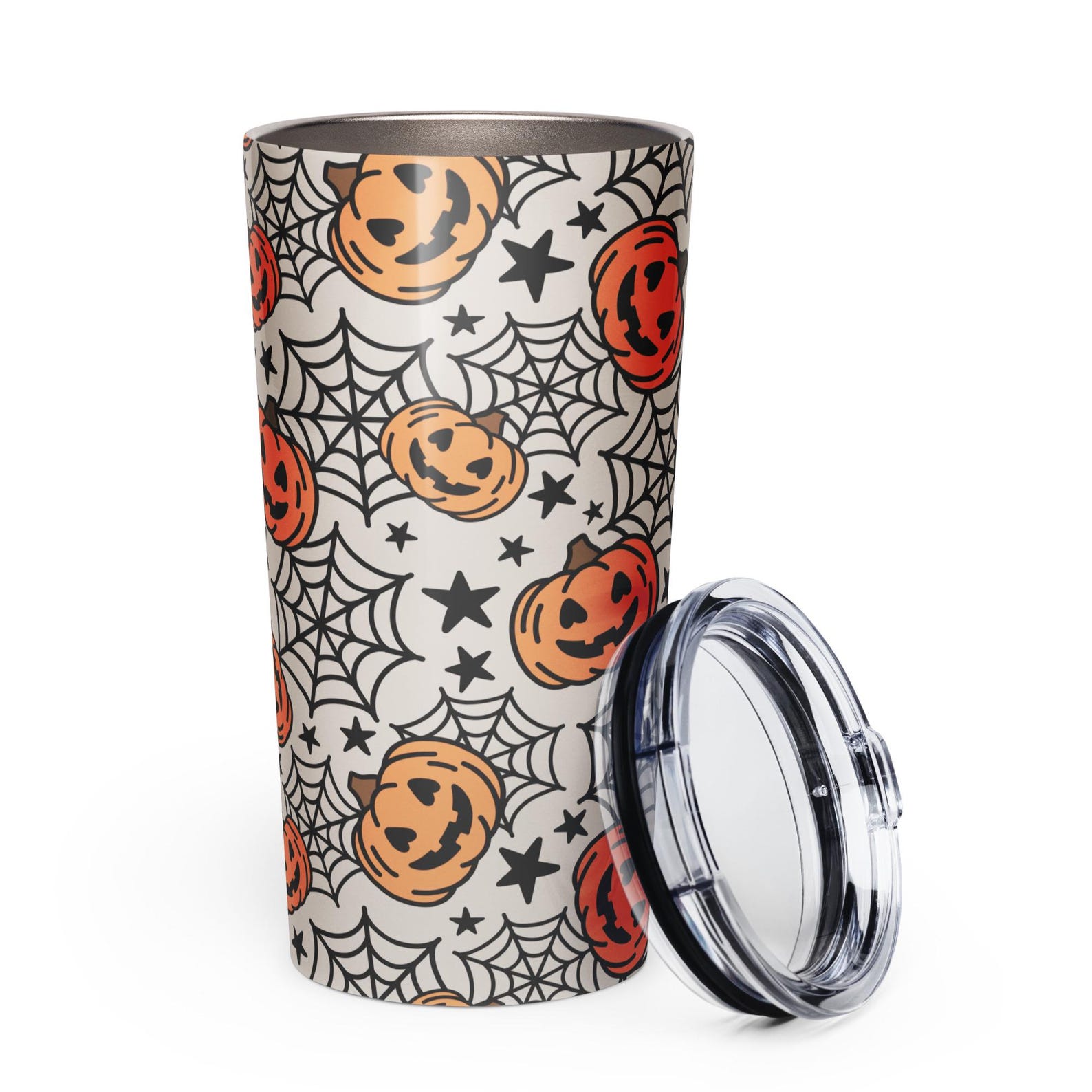 Retro Halloween Seamless Pattern - Starry Pumpkin Seamless Design ...