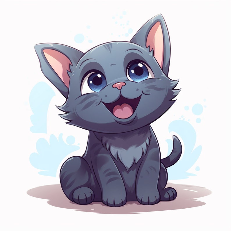 Cute Cat Digital Designs Chibi Cats Cute Vectors Cat - Etsy
