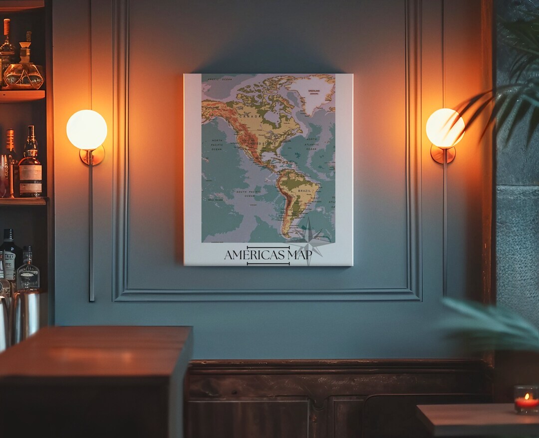 America Map Print. Custom Map. City Map. Office Decoration. Custom Map ...