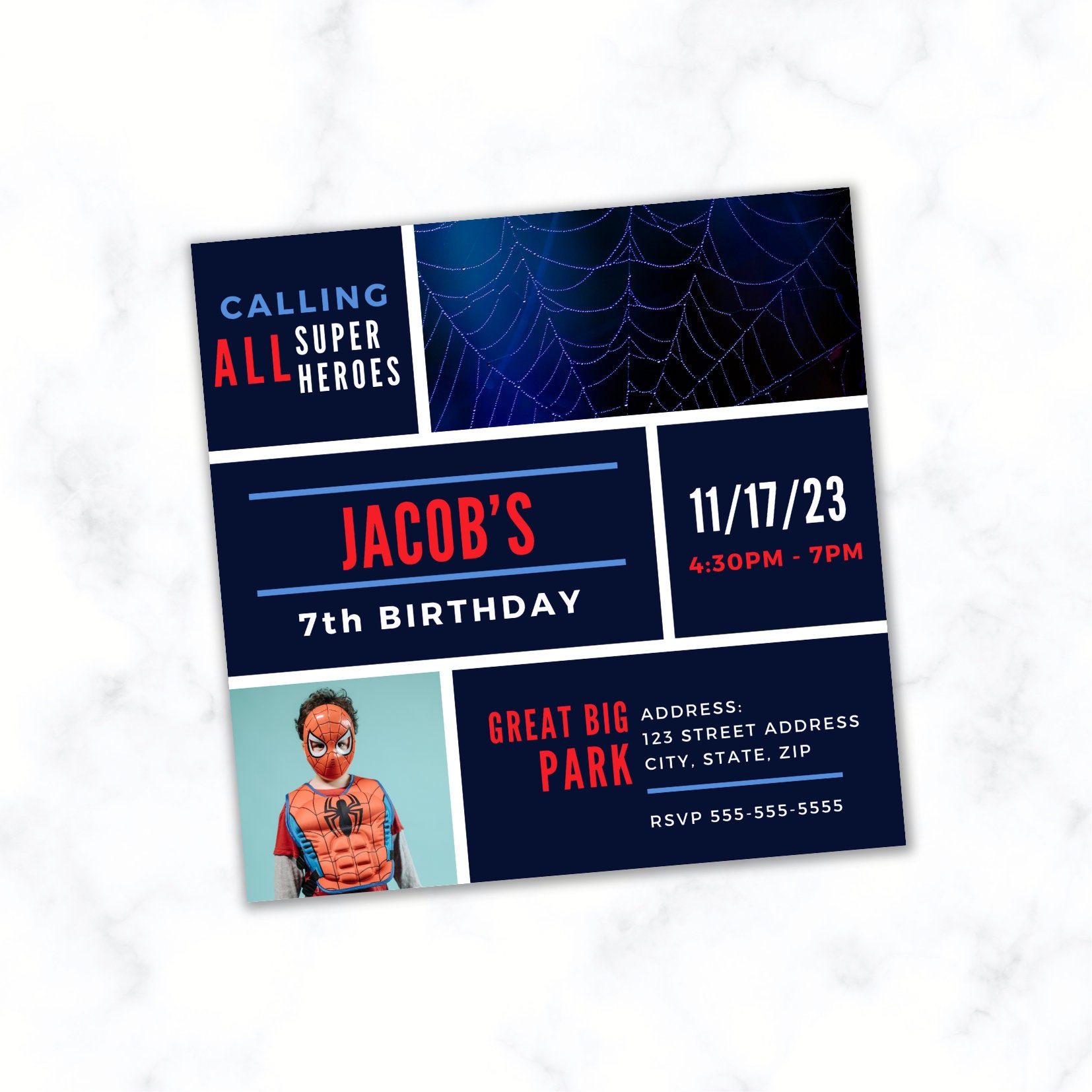Editable | Custom Spider-man Birthday Invite (digital Only) - Etsy