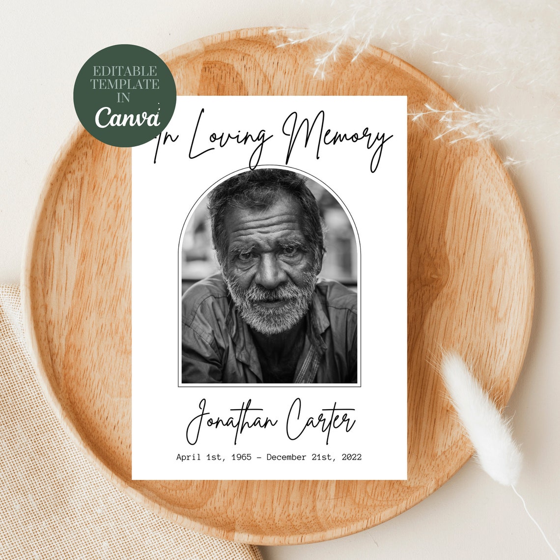 Customizable Funeral Program Template Memorial Service - Etsy