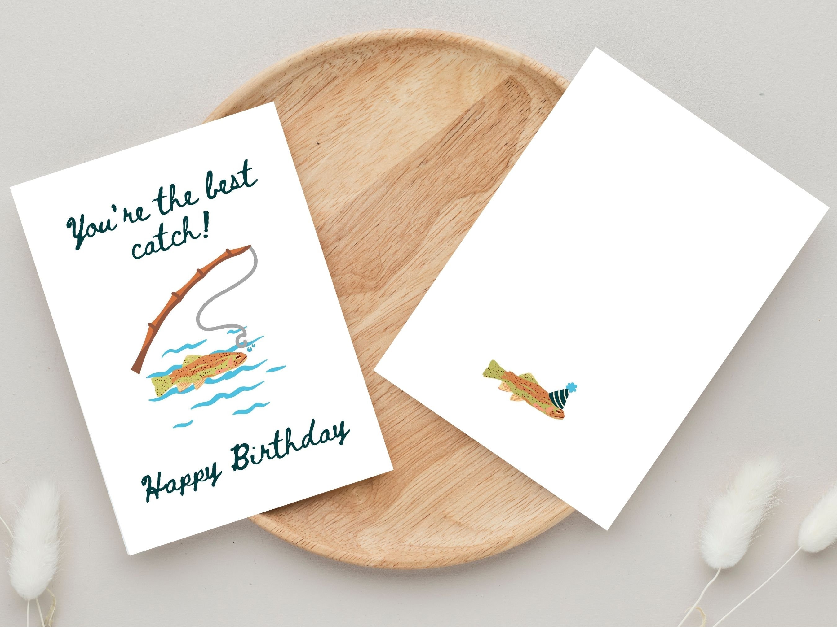 Printable Fishing Birthday Card | Fishing Greeting Card | Best Catch ...