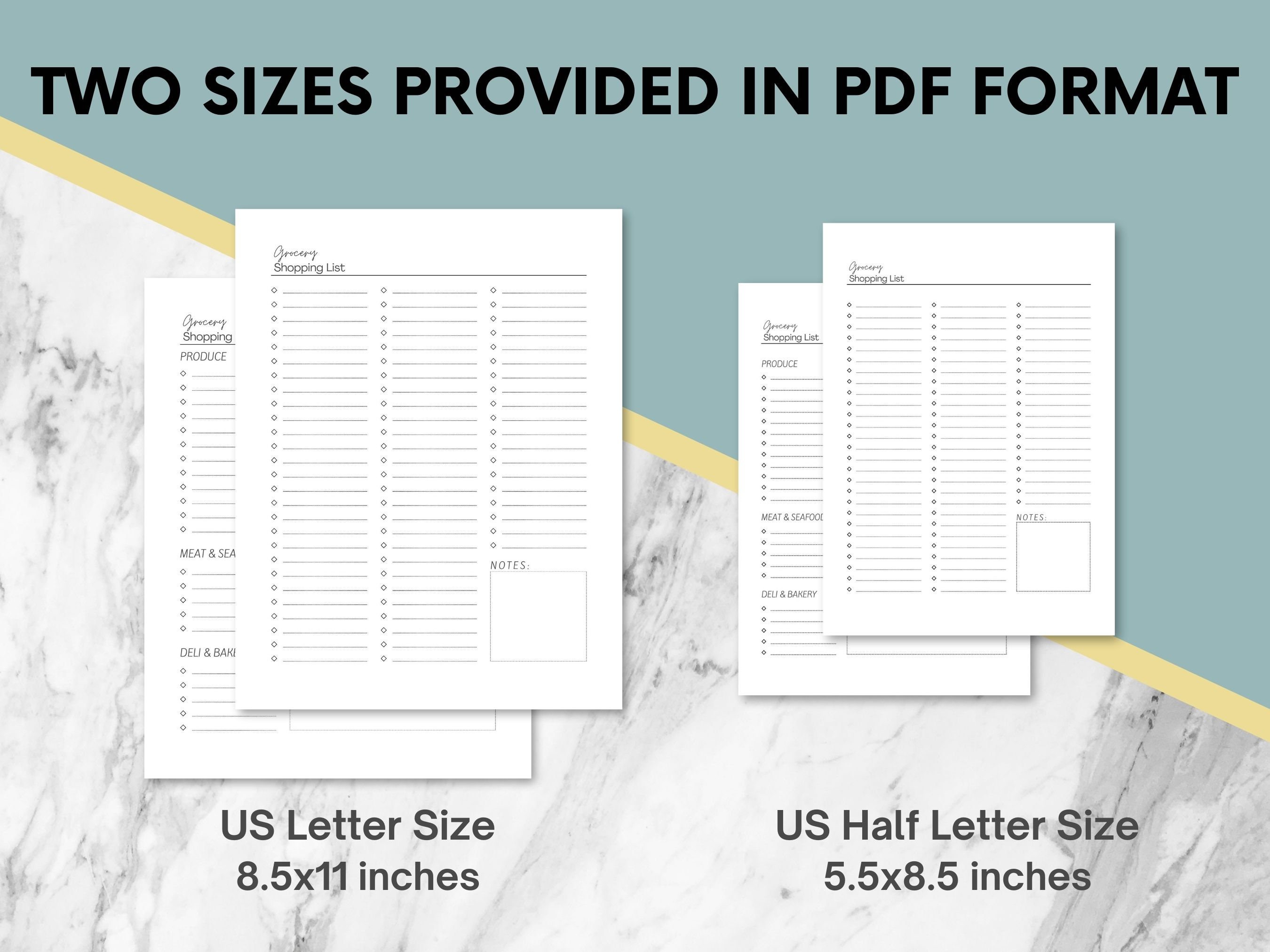 Grocery Shopping List Bundle | Grocery List Printable Bundle | Digital ...