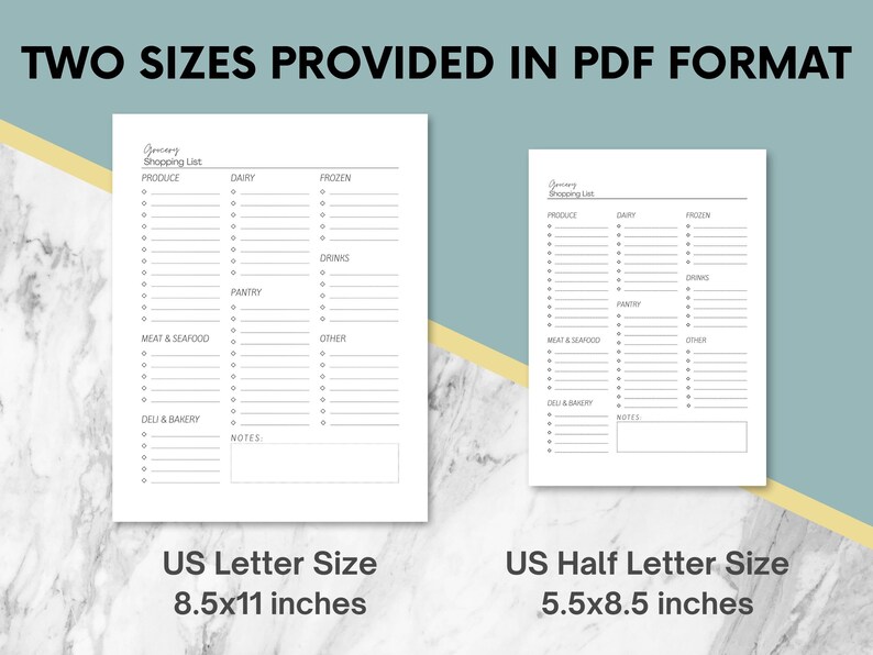 Categorized Grocery List Template | Editable Shopping List (digital ...