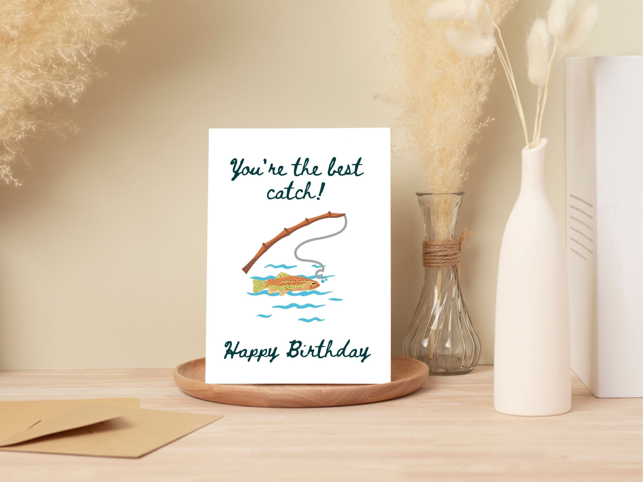 Printable Fishing Birthday Card | Fishing Greeting Card | Best Catch ...