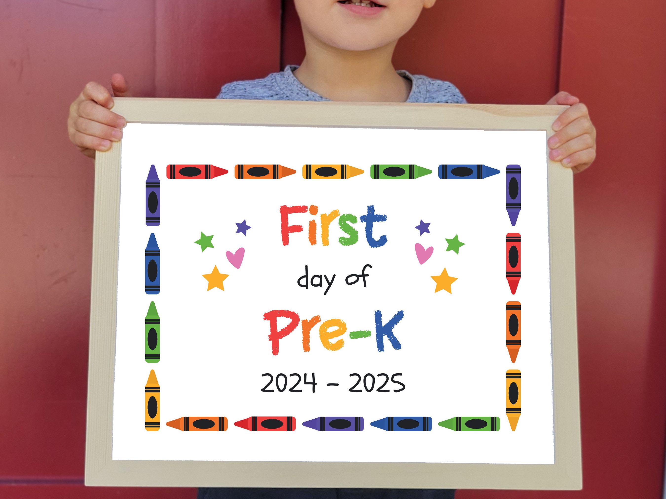 Pre-k First Day of School Sign | First Day of Pre-k Digital Print ...