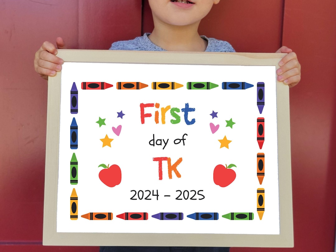 TK First Day of School Sign | First Day of TK Digital Print | Welcome ...