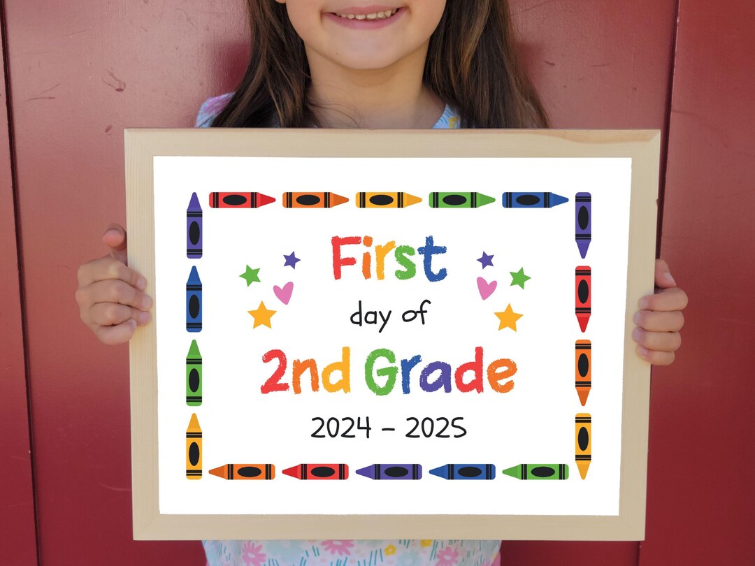 Second Grade First Day of School Sign | First Day of 2nd Grade Digital ...