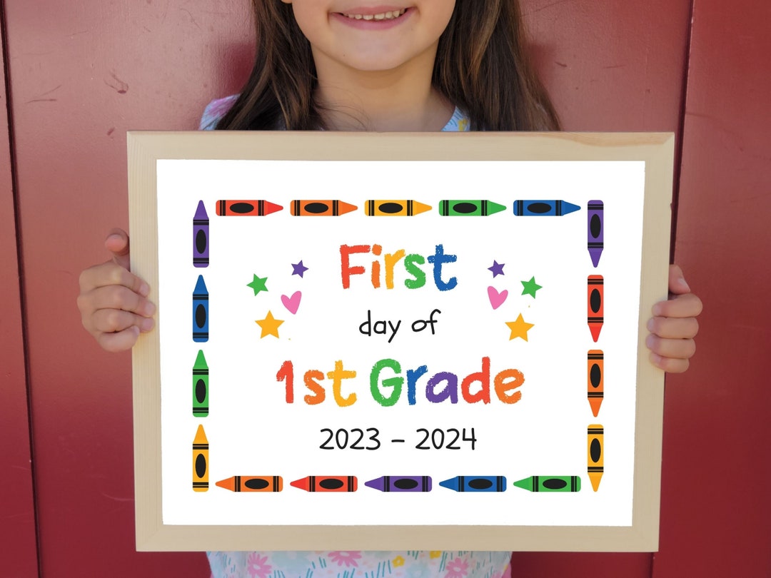 First Grade First Day of School Sign First Day of 1st Grade - Etsy
