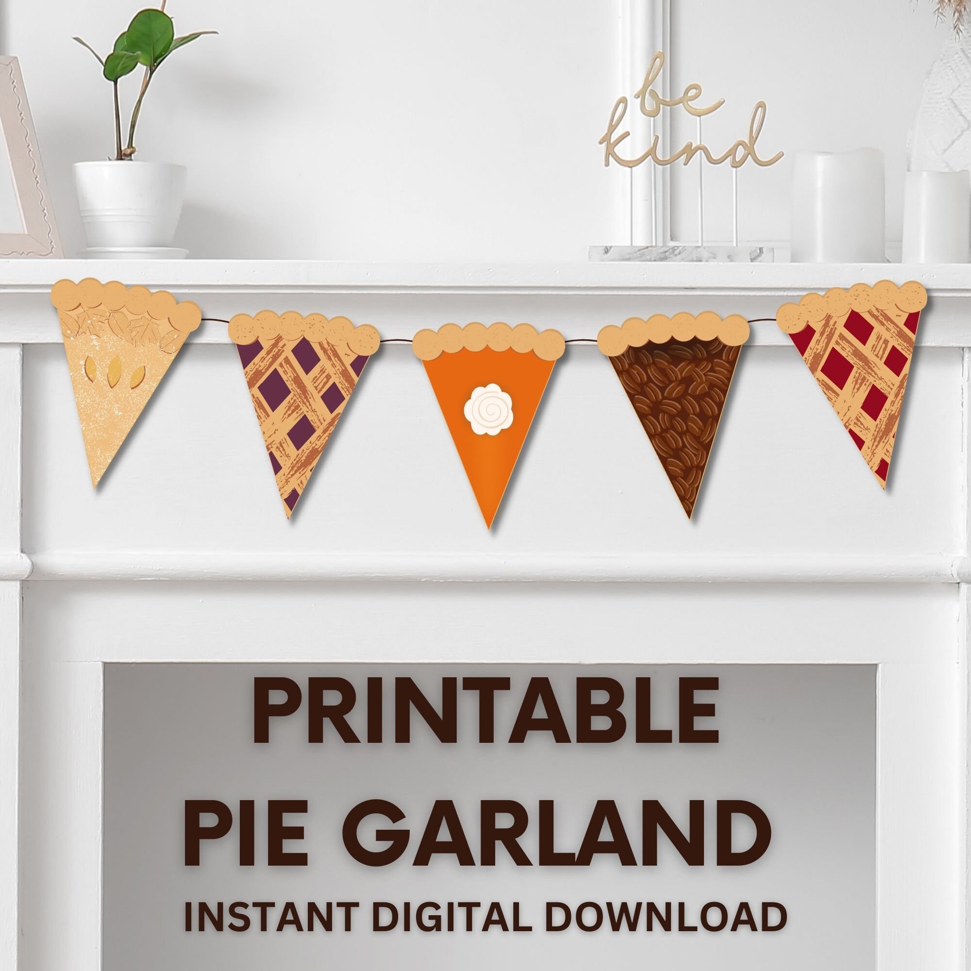 Printable Pie Garland | Pie Banner | Thanksgiving Pie Banner ...